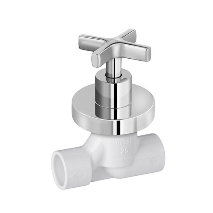 Registro Pvc Cerâmico 1/2 Volta 25mm Com Acabamento Invicta Docol - ABC ...